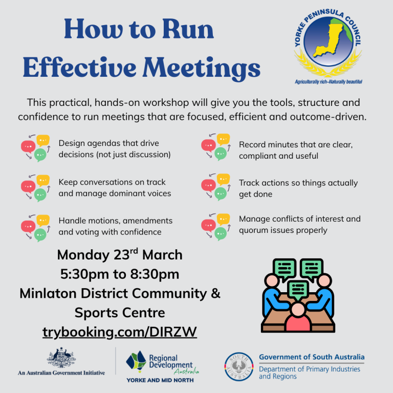 How to Run Effective Meetings - Minlaton - Regional Development ...